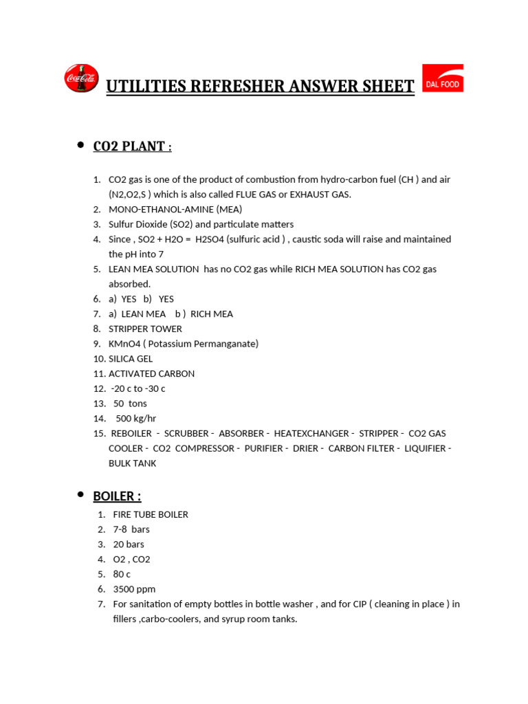 Utilities Refresher Answer Sheet | PDF
