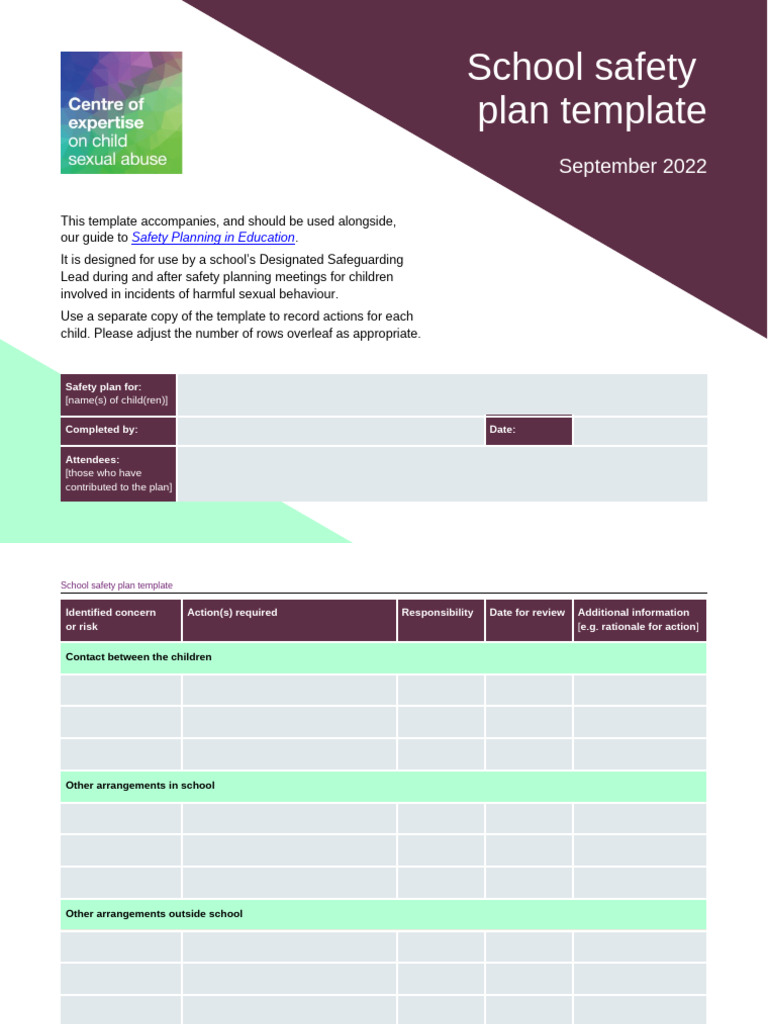 School Safety Plan Template | PDF