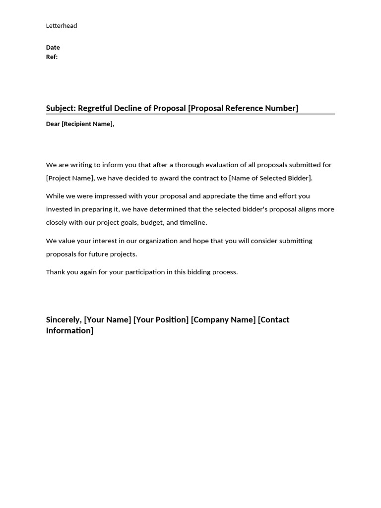 Decline Letter Form | PDF