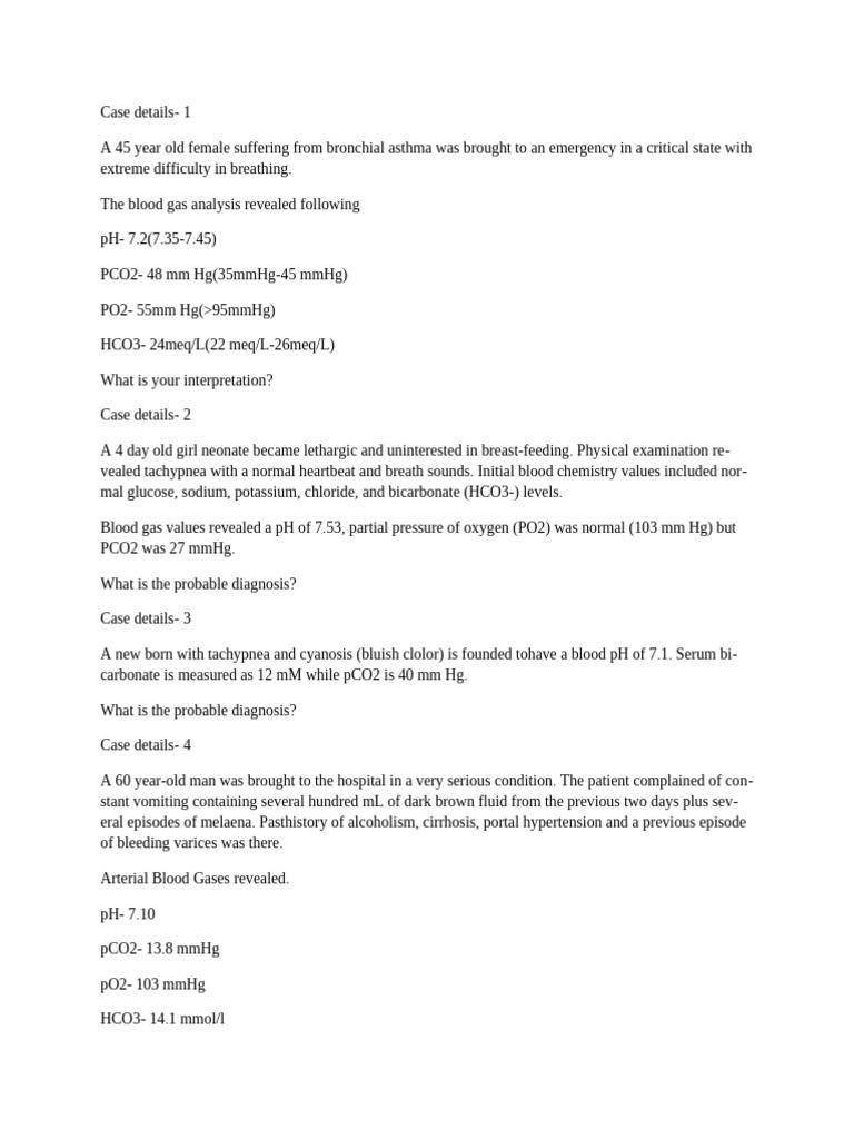 Acid Base Questions | PDF