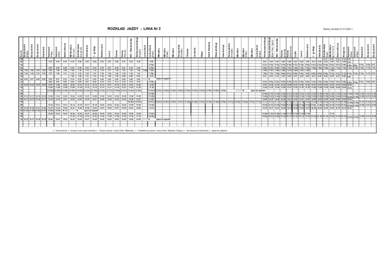 Rozklad Linia Nr.2 | PDF
