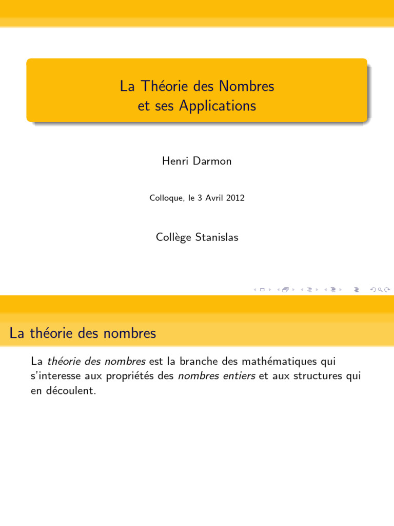 Théorie des nombres et applications | PDF