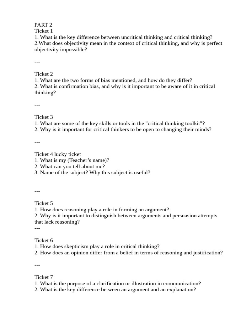 Critical Thinking Part2 | PDF