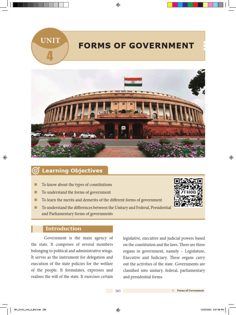 Forms of Government: Learning Objectives | PDF