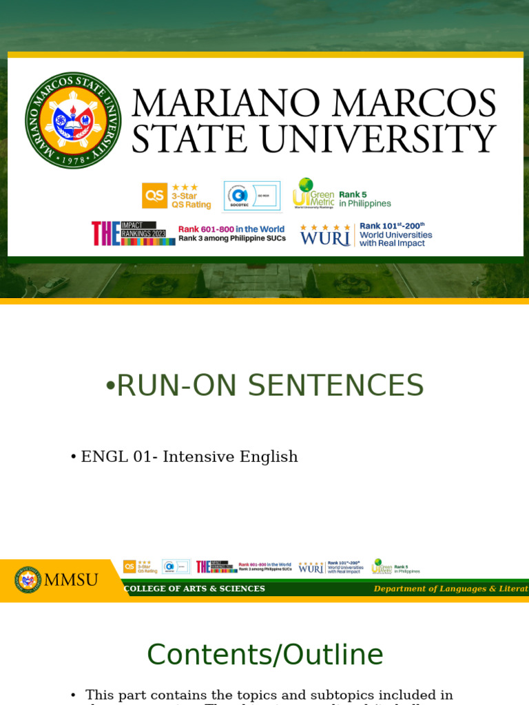 Run On Sentences | PDF
