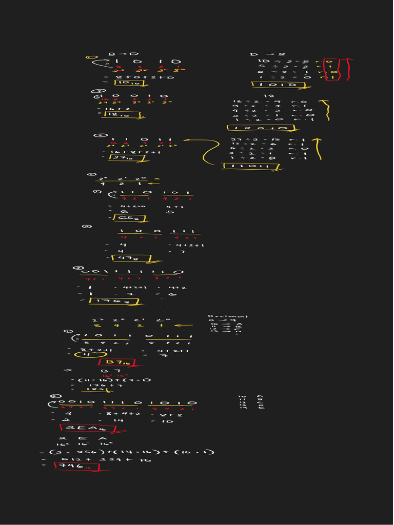 Binary to Decimal, Octal and Hexadecimal | PDF