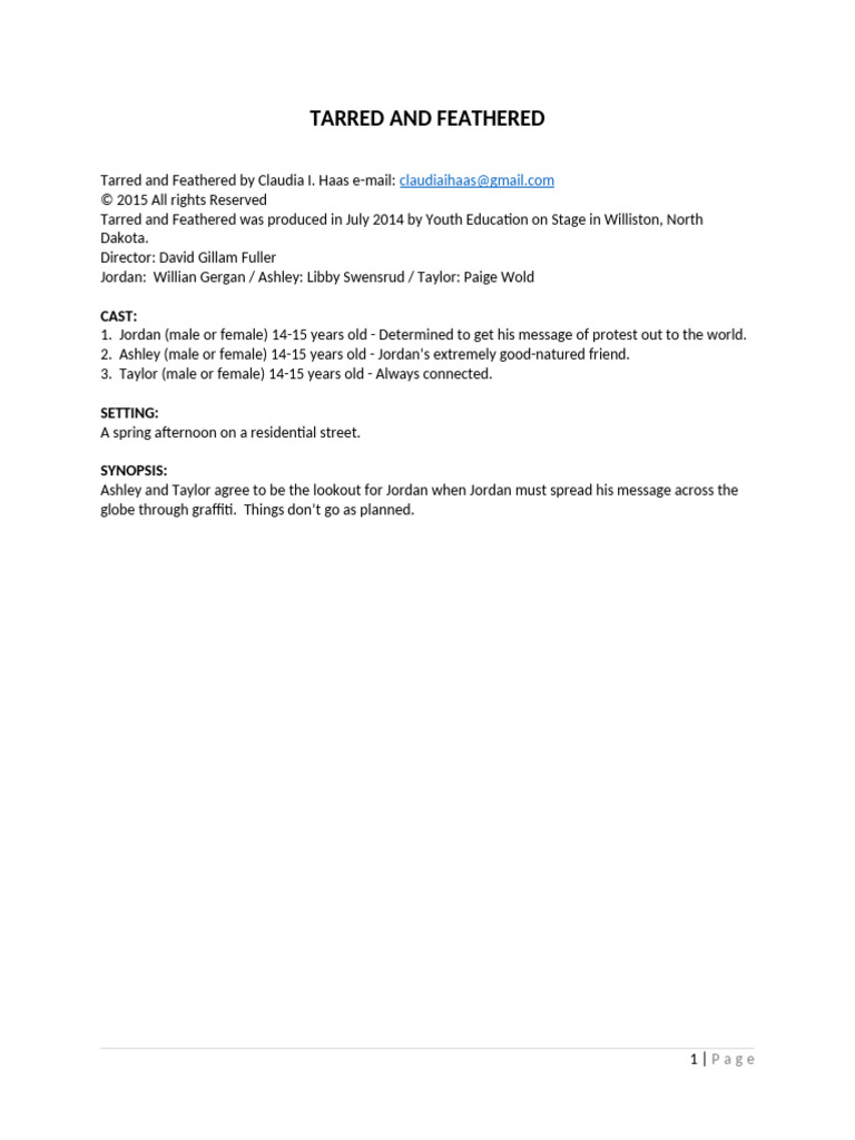 Tarred and Feathered Script | PDF