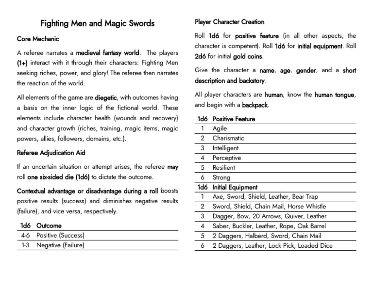 Fighting Men and Magic Swords | PDF