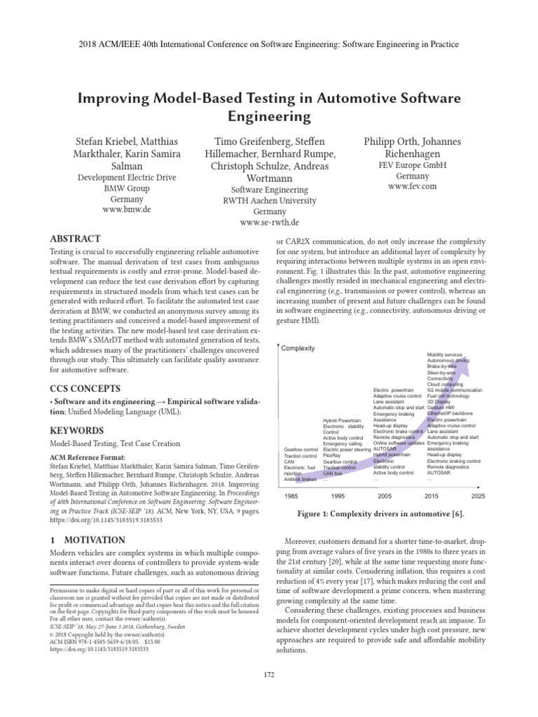 Improving Model-Based Testing in Automotive Software Engineering | PDF ...