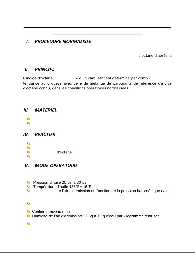 Méthode de Détermination Des Caractéristiques Antidétonantes Des ...