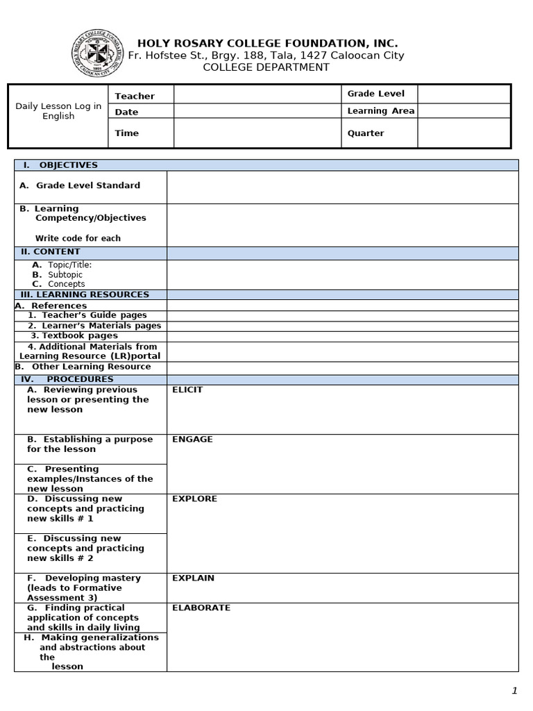 7es LESSON PLAN TEMPLATE | PDF