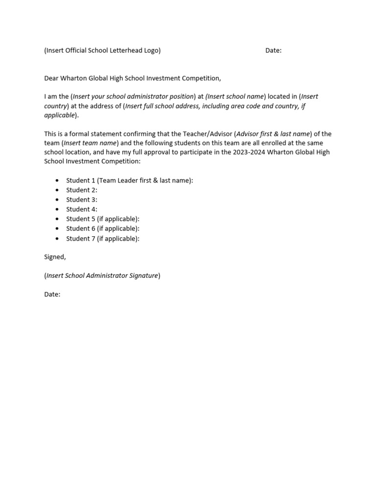 School Documentation Template (Download) | PDF