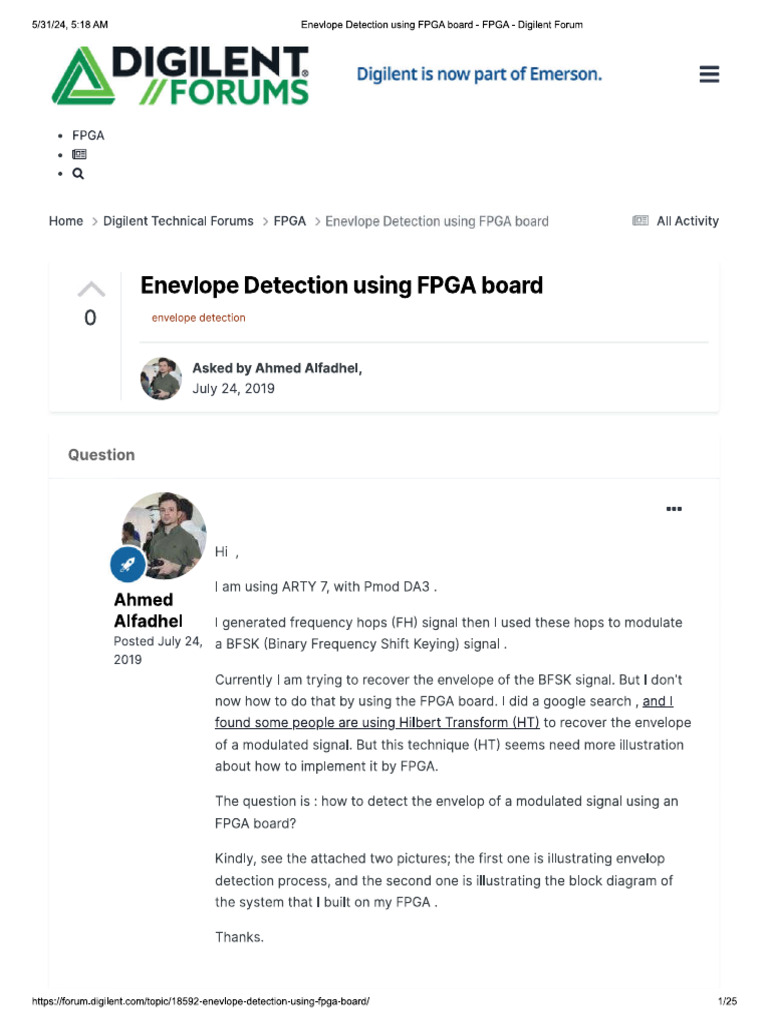 Enevlope Detection Using FPGA Board - FPGA - Digilent Forum | PDF