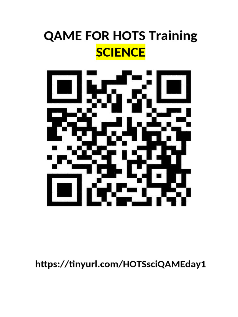 QAME FOR HOTS Training Science WORDFILE | PDF