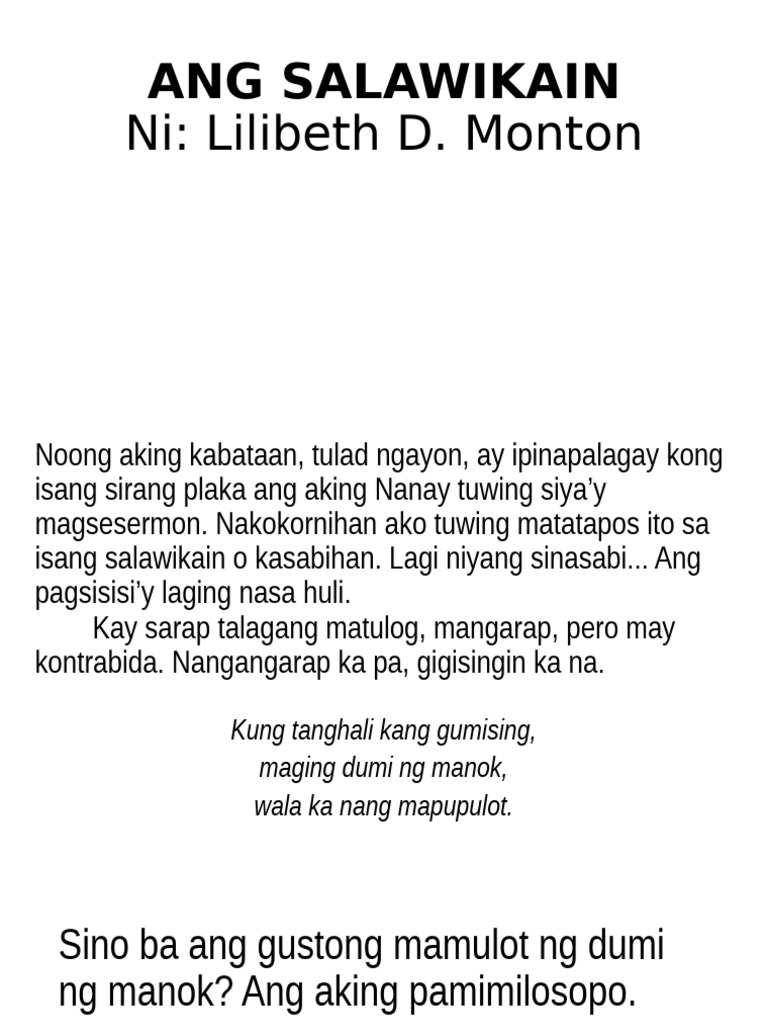 Ang Salawikain | PDF