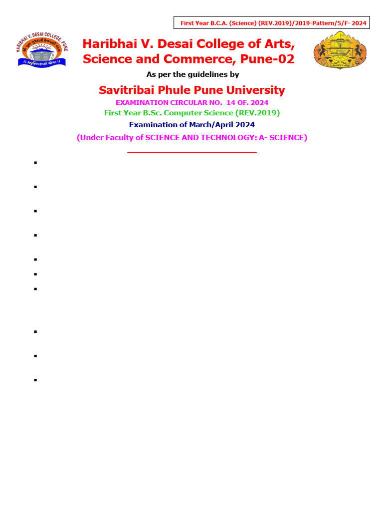 FYBCA_Science_Theroy_Examination_TT | PDF