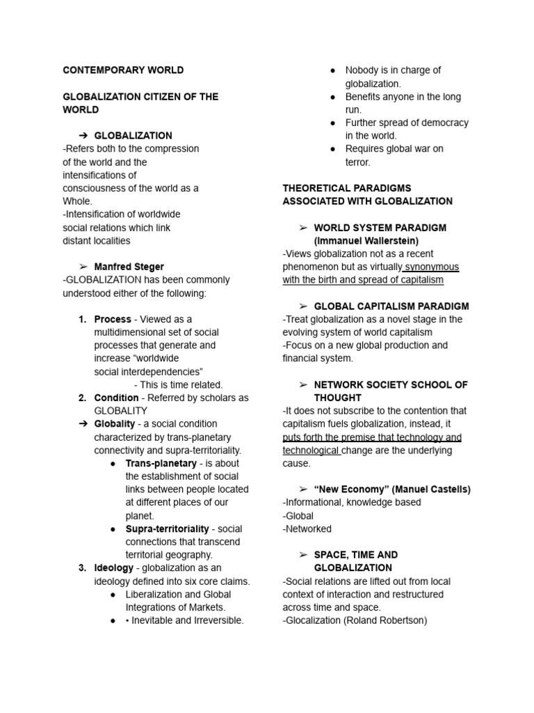 Contemporary World | PDF