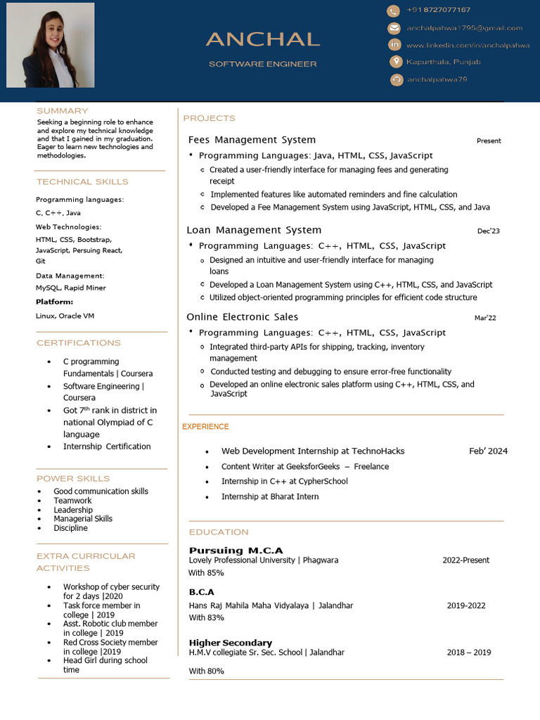 Anchal_resume(2024) | PDF
