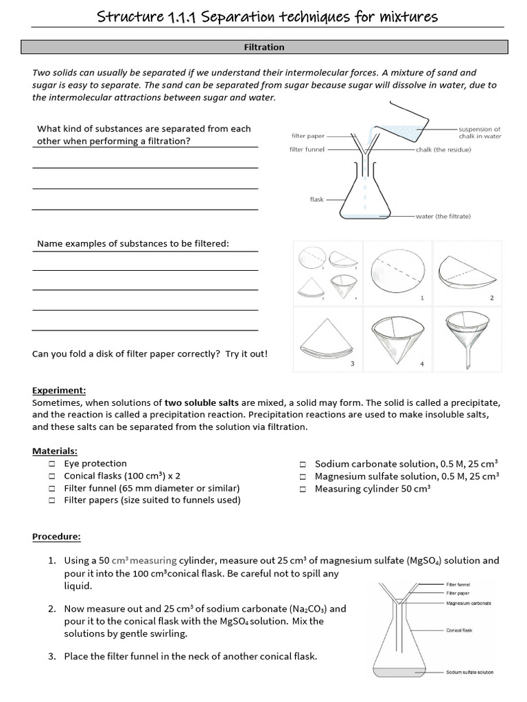 PRACTICAL - Separation Techniques 2 | PDF