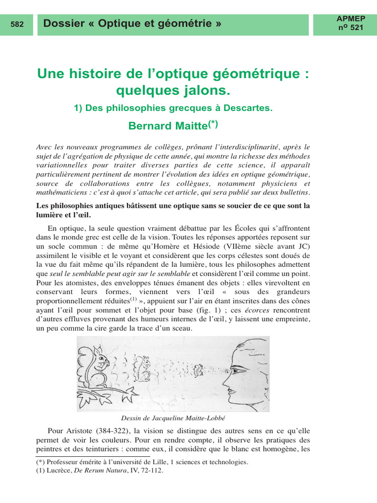 Histoire Optique | PDF