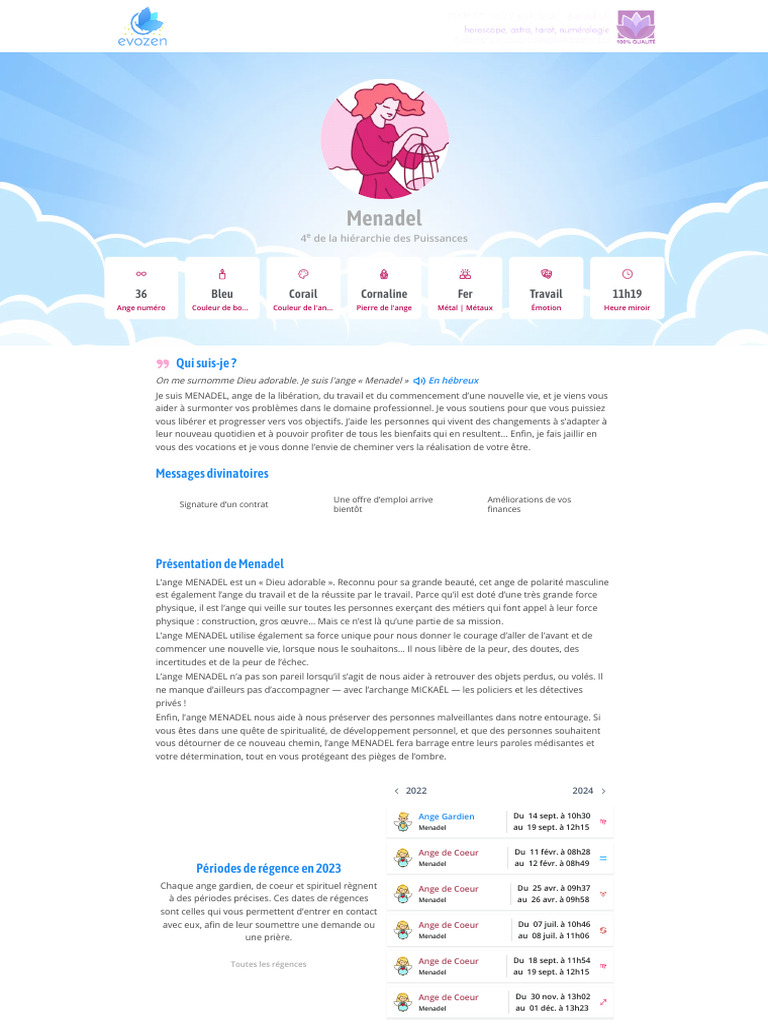 36 - L'ange Gardien Menadel Et Ses Pouvoirs - Evozen | PDF