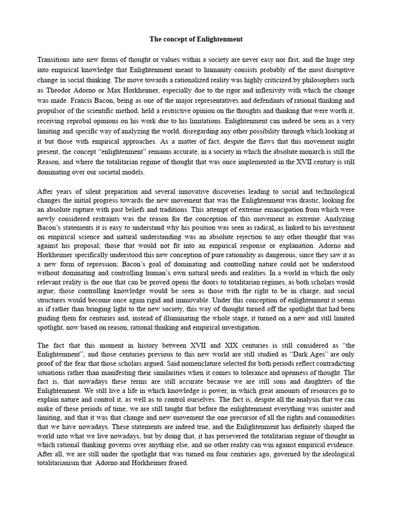 The Concept of Enlightenment | PDF