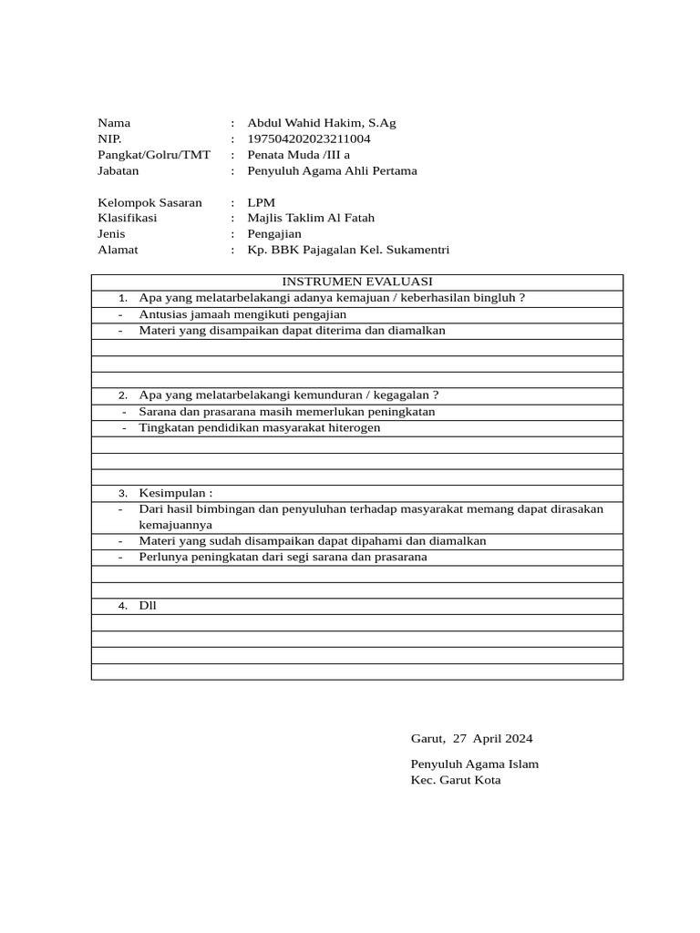 Menyusun Instrumen Evaluasi | PDF