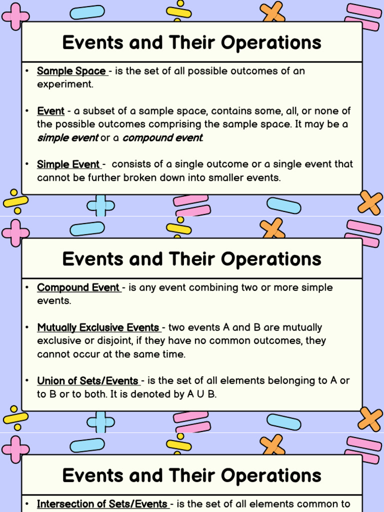 Understanding Events and Operations | PDF | Set (Mathematics ...