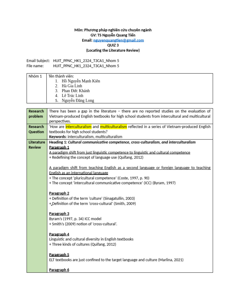 HUIT - PPNC - HK1 - 2324 - T3CA1 - Nhom 5 | PDF