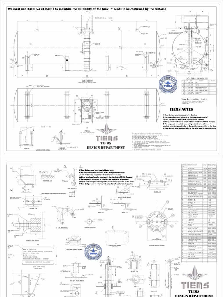 50kl Cylindrical Single Skin Saddle Mounted Fuel Storage Tank | PDF