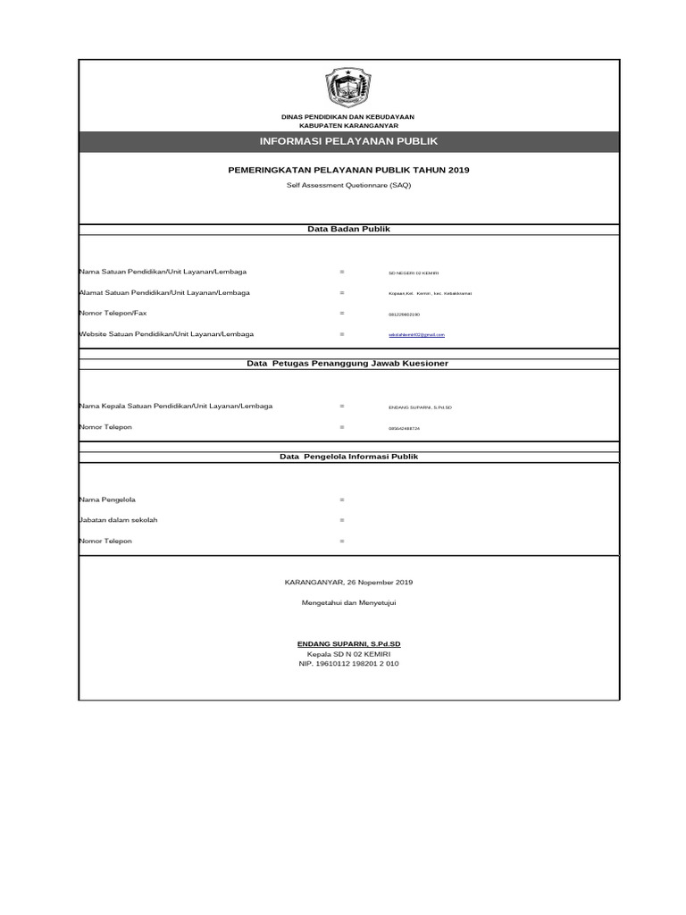 SAQ Lomba Layanan Publik | PDF
