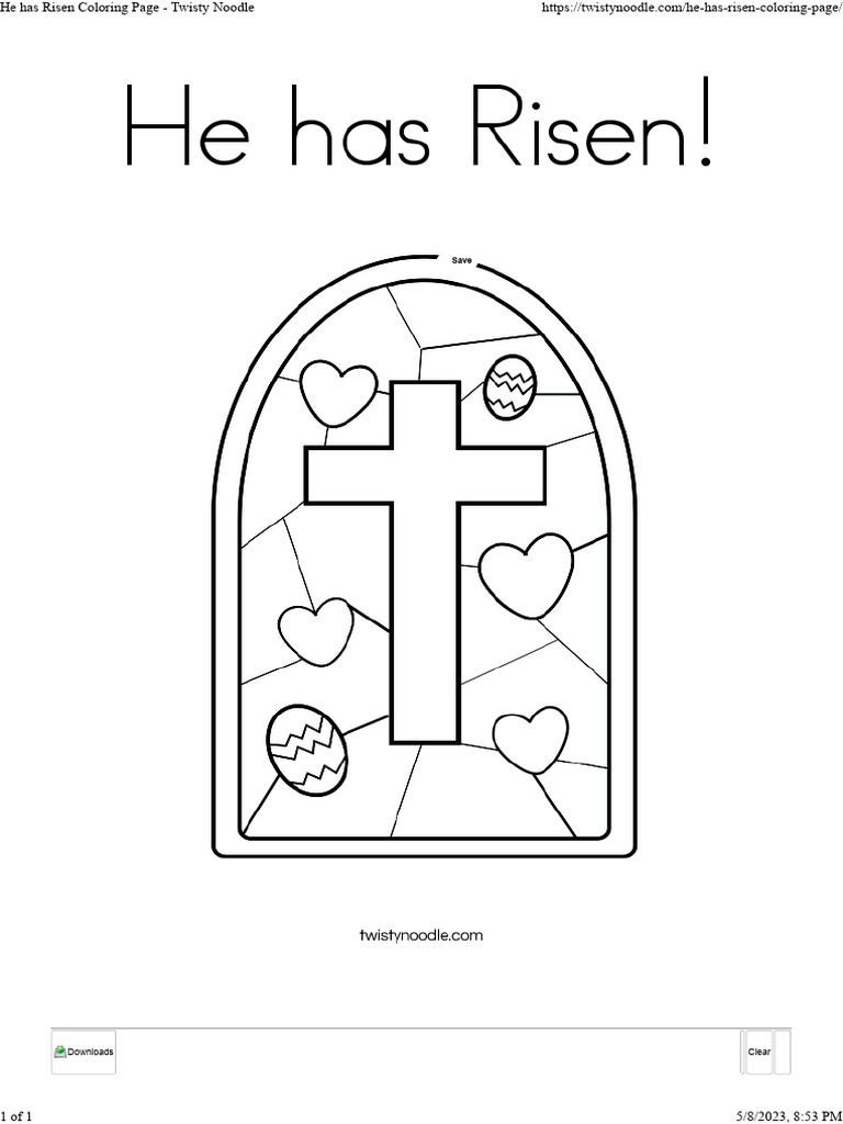 He has Risen Coloring Page - Twisty Noodle | PDF