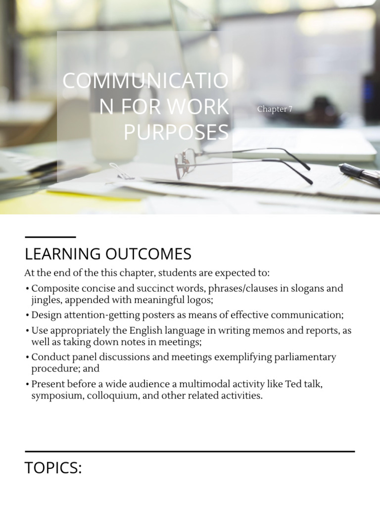 Chapter-7-Communication-for-Work-Purposes.pptx-3 | PDF