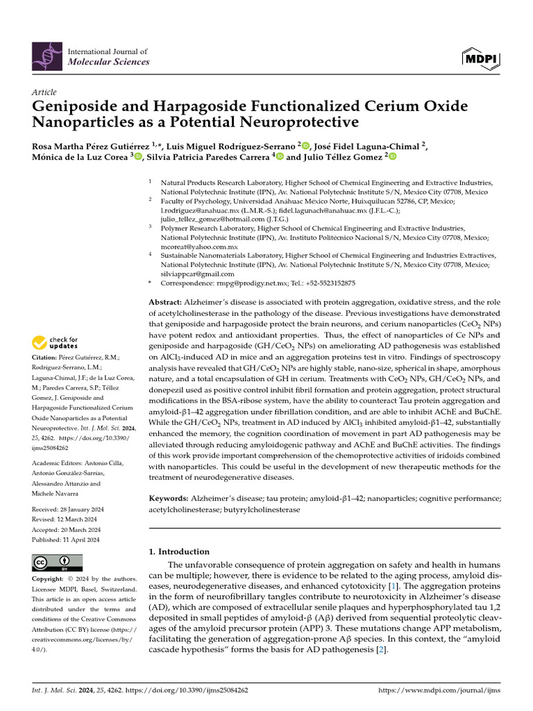 Geniposide and Harpagoside Functionalized Cerium O | PDF