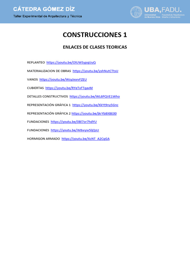 C1 Enlaces Clases Teoricas | PDF