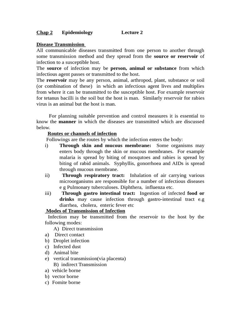 Chap 2.1.2 Epidemiology | PDF