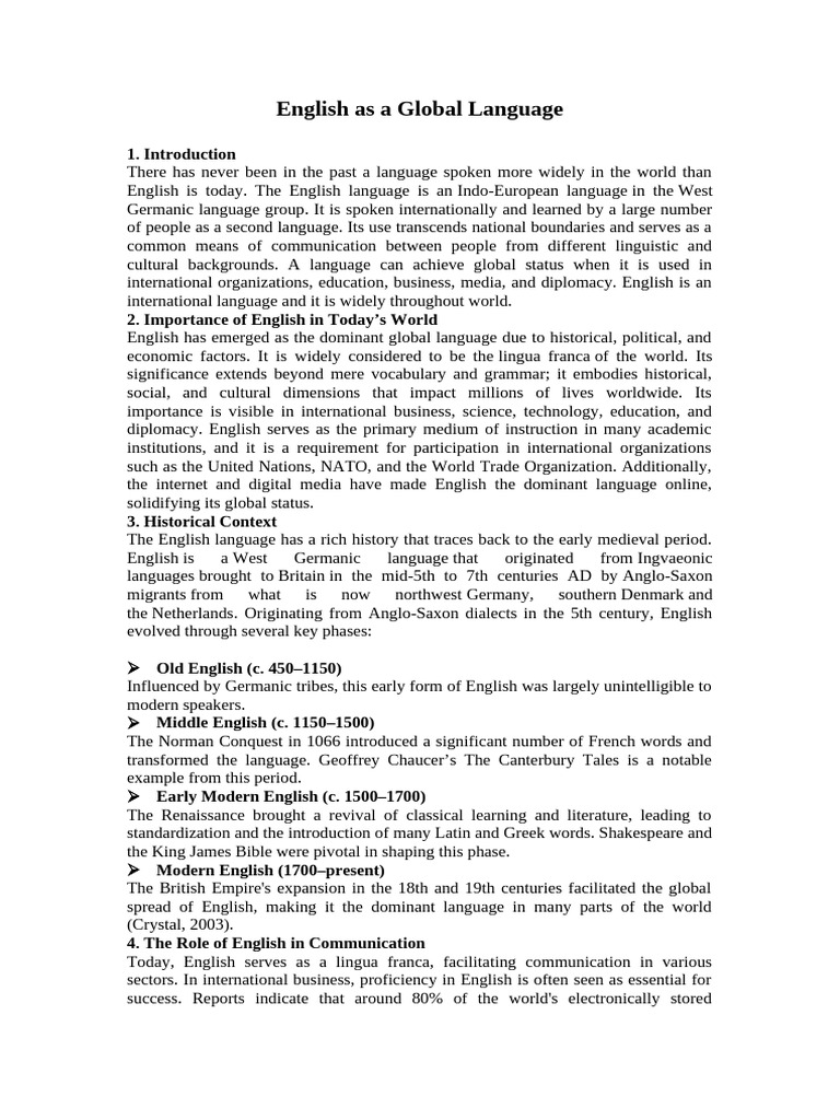 English As A Global Language | PDF