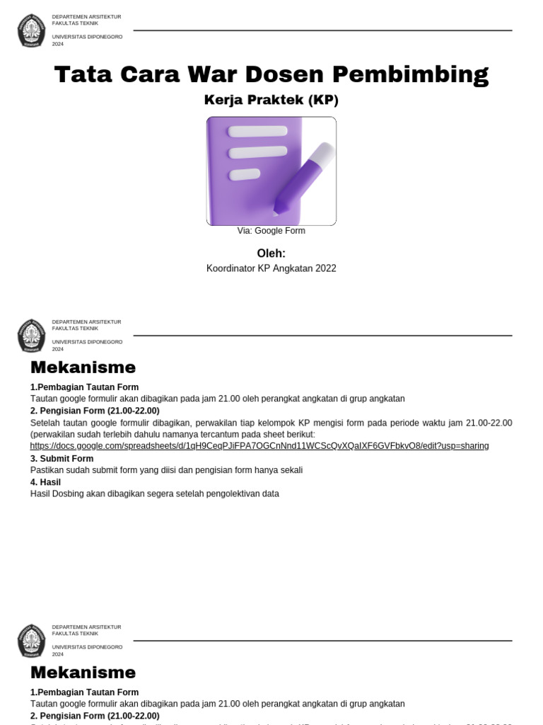 Tata Cara War Dosbing KP Angkatan 2022 | PDF