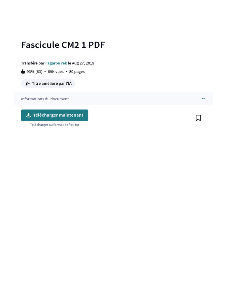 Fascicule CM2 1 PDF | PDF | Sénégal | Afrique | PDF