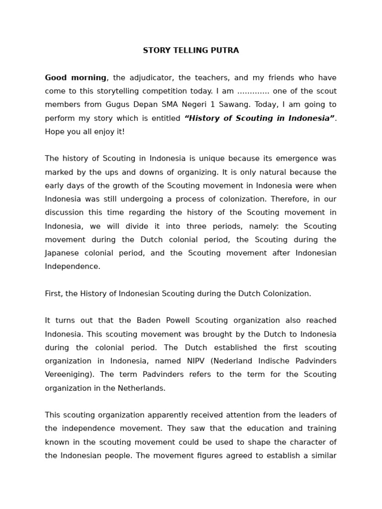 Story Telling Putra | PDF