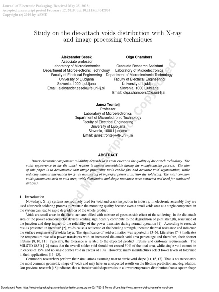 Study on the die-attach voids distribution | PDF