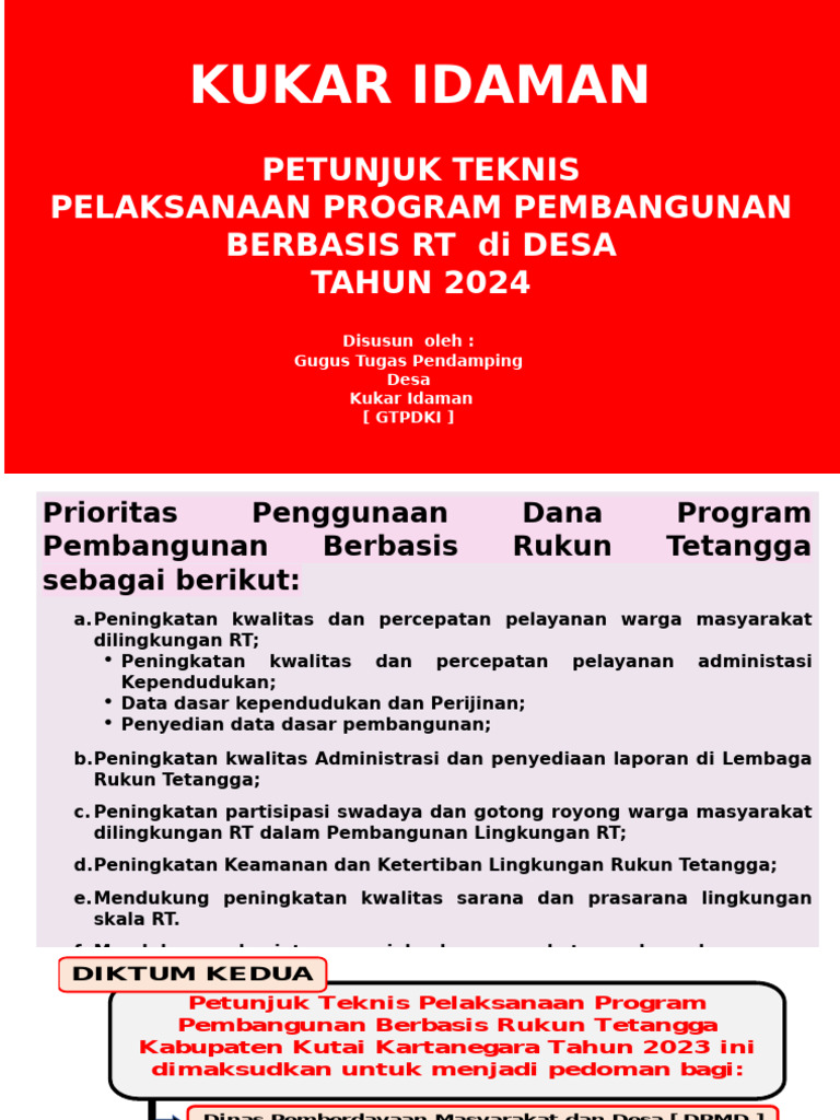 Juknis BKKD RT Desa 2023 - 24 | PDF