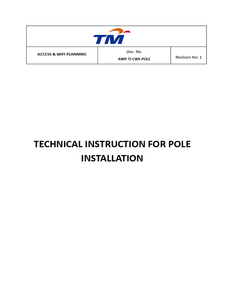 Technical Instruction For Pole Installation Rev 1.0 | PDF