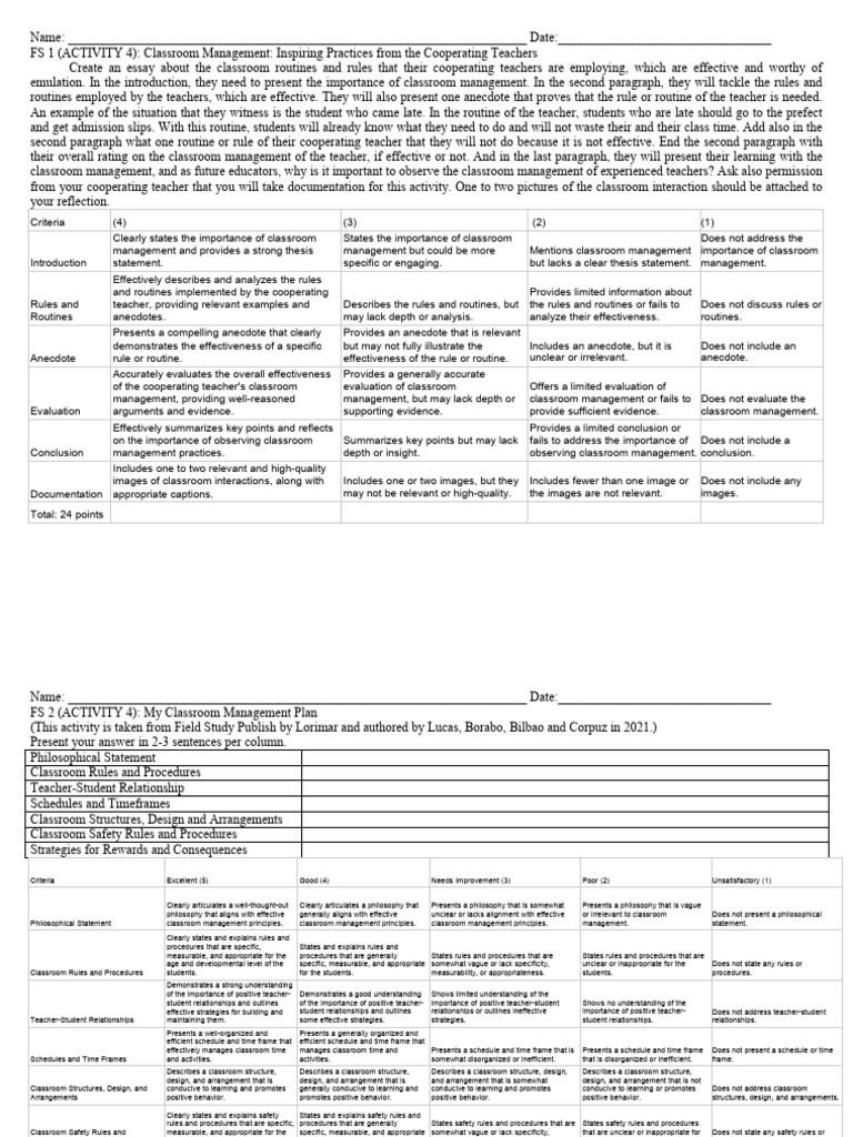 Fs 1 and 2 Activity 1 Week 4 | PDF