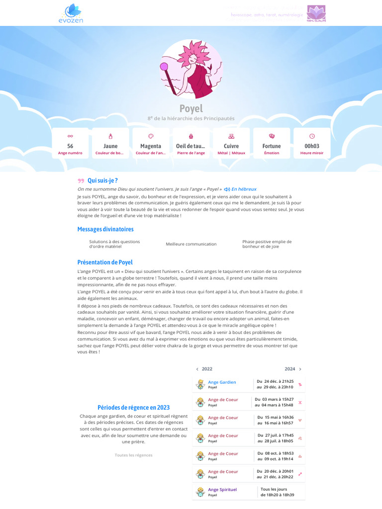 56 - L'ange Gardien Poyel Et Ses Pouvoirs - Evozen | PDF