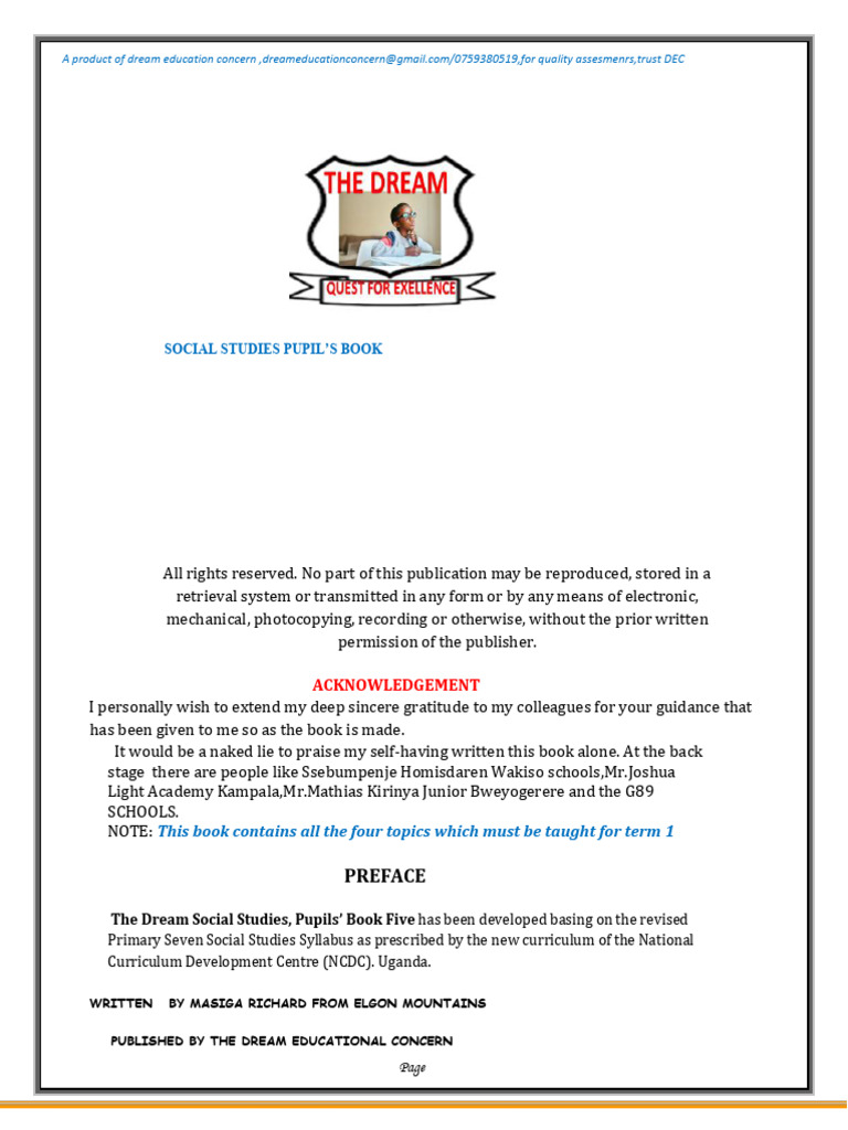 The Dream Social Studies p.5 Term Two | PDF