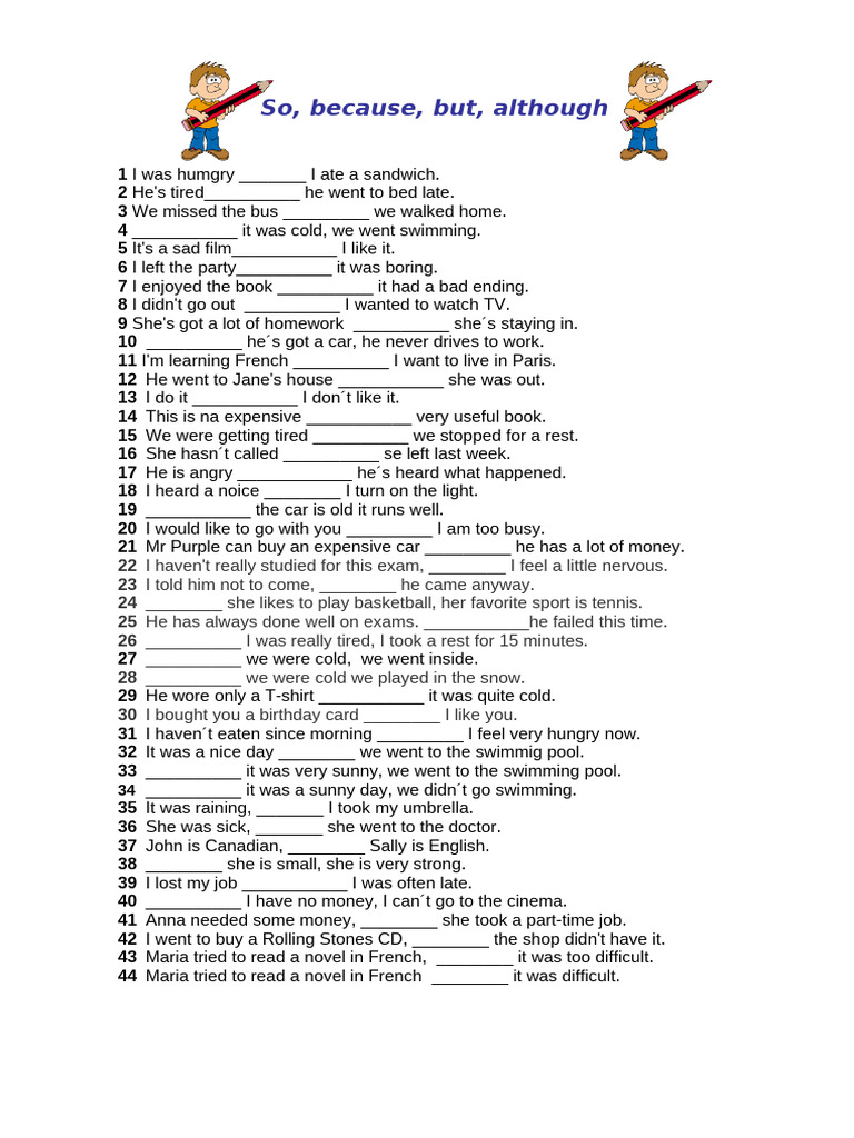 linking words, conjunctions | PDF