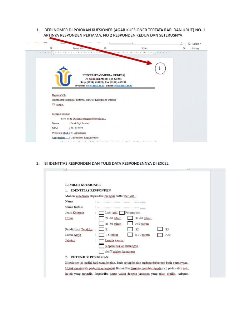 Cara Isi Kuesioner | PDF