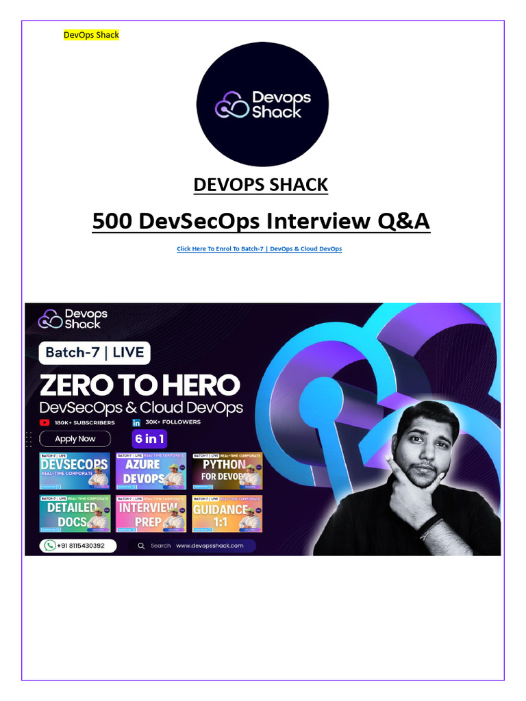 500 DevSecOps Interview Questions & Answers | PDF