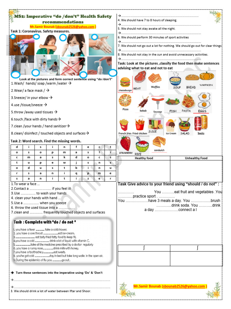 MS2 Imperative Do & Dont Health Safety Recommendations | PDF